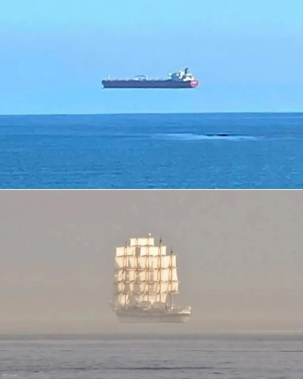 El fenómeno que hace que los barcos parezcan flotar en el cielo ...